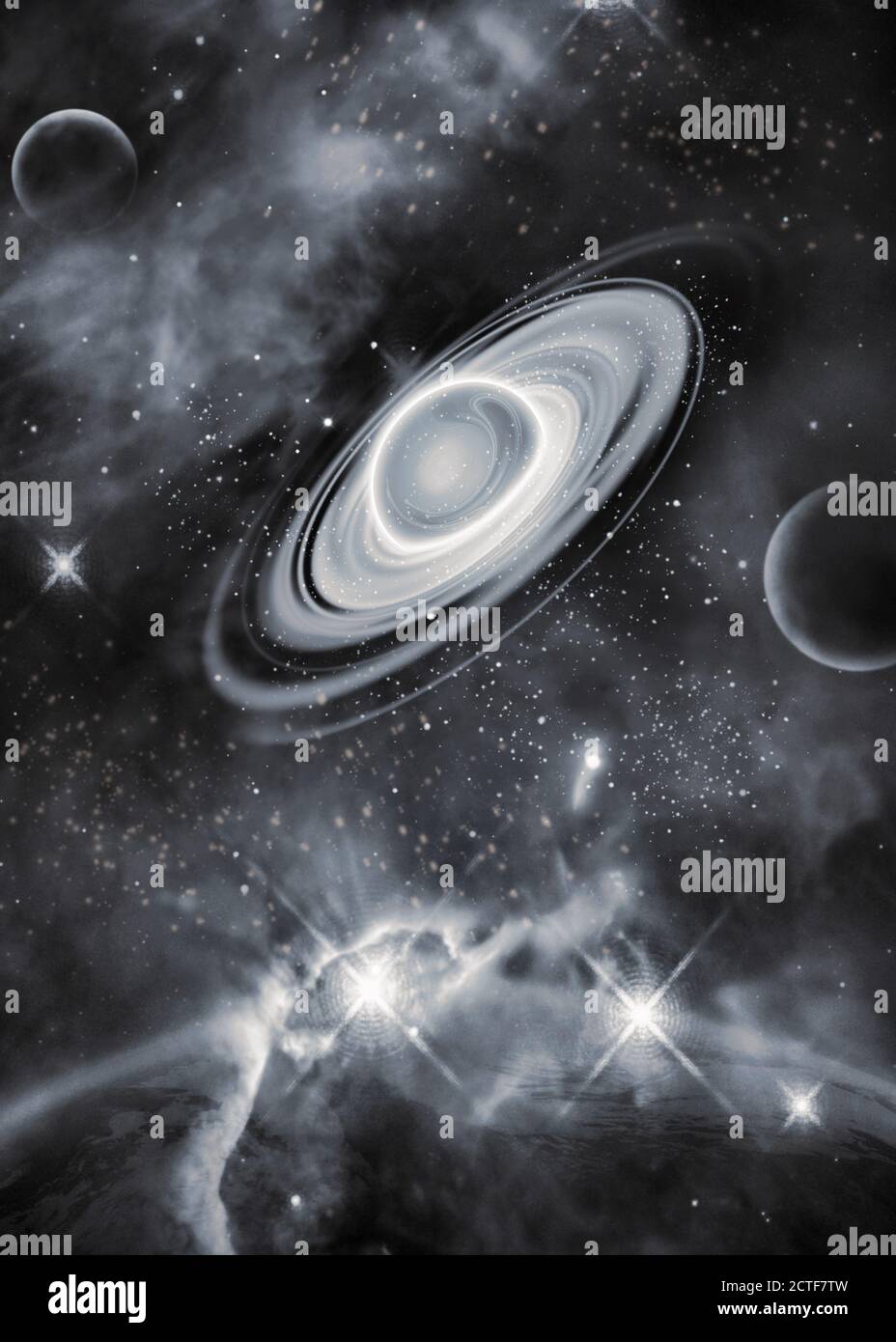 An infinite universe with planets and Galaxies Stock Photo - Alamy