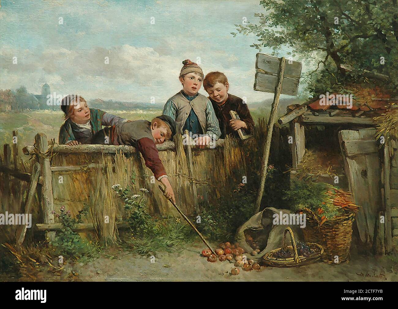 Kate Mari Ten - Jonge Boefjes - Dutch School - 19th Century Stock Photo ...
