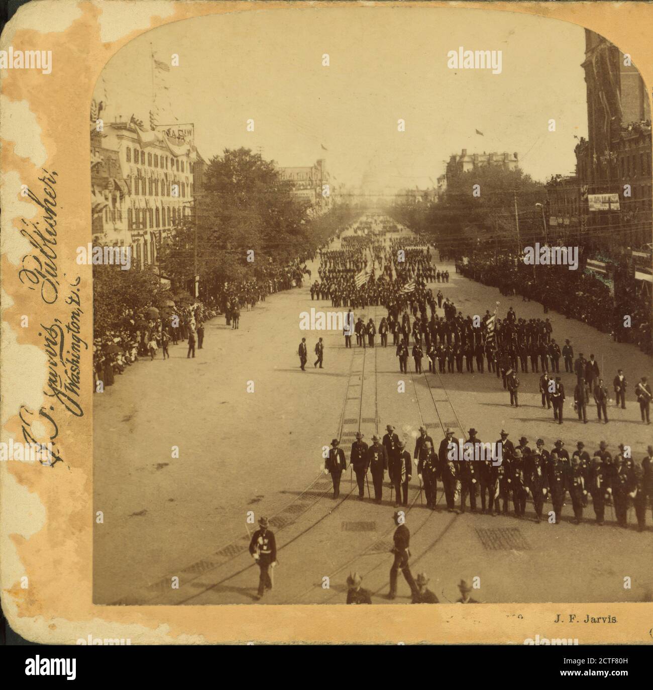 The 1892 G.A.R. encampment parade., Jarvis, J. F. (John F.) (b. 1850 ...