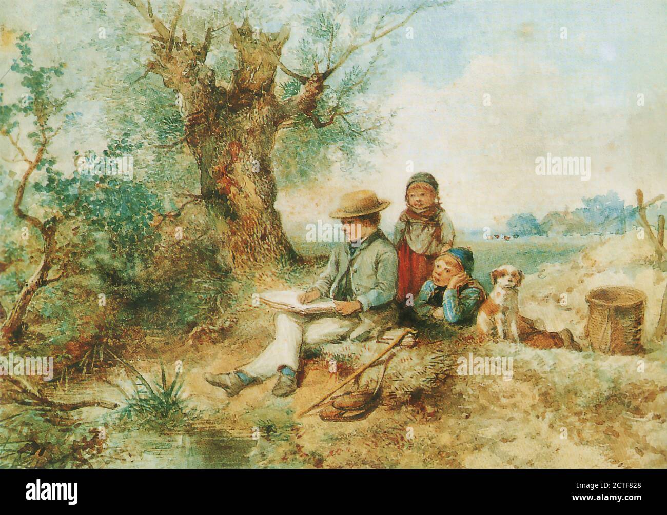 Kate Mari Ten - Landschapschilder Met Kinderen En Hond - Dutch School ...