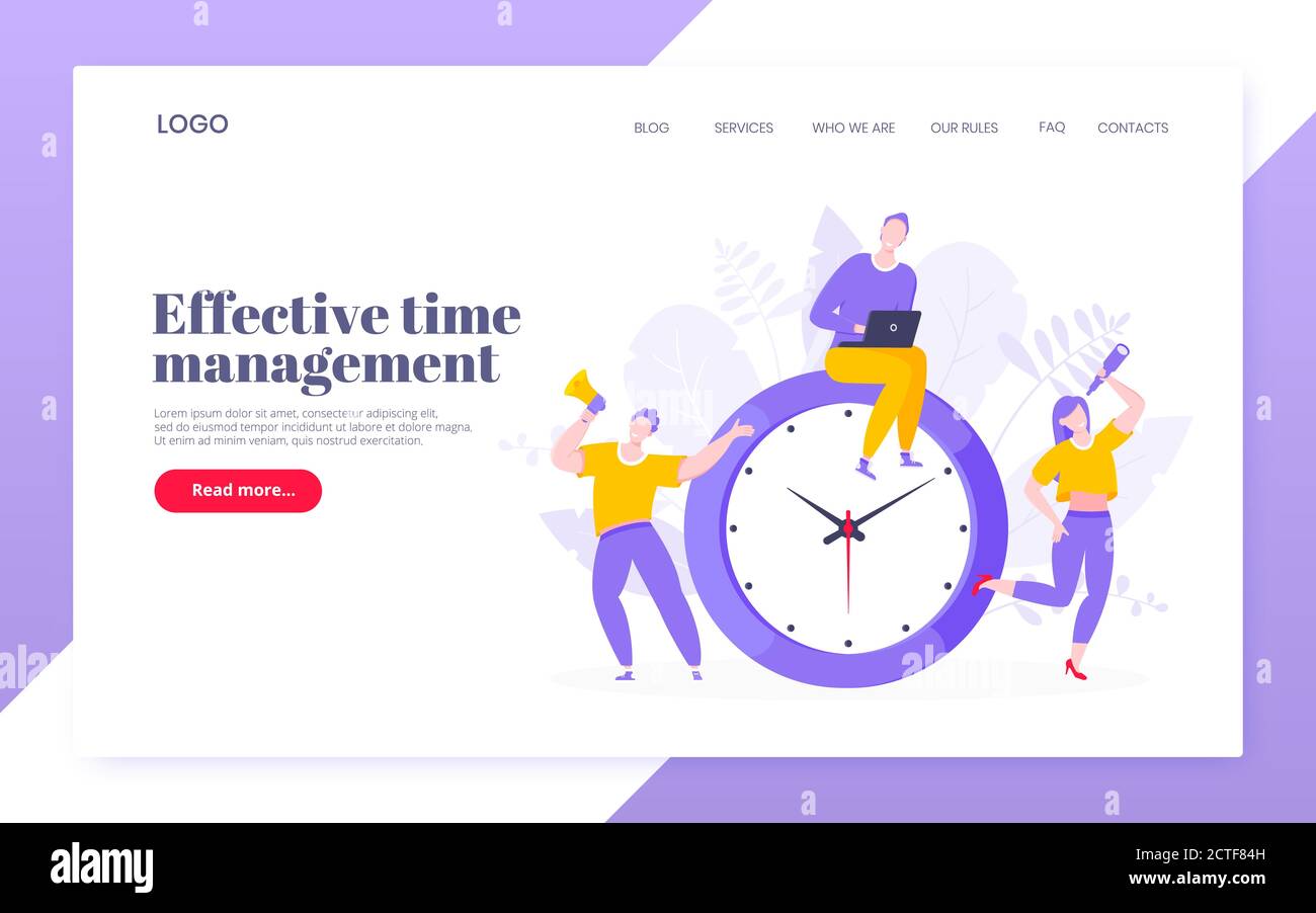 Effective work time management business concept flat style design ...