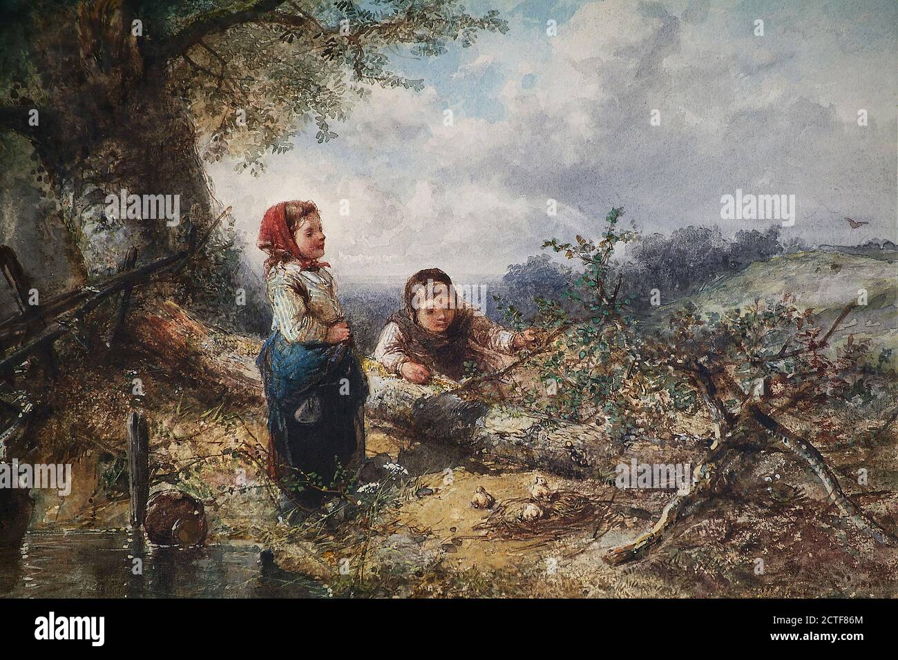 Kate Mari Ten - the Bird's Nest - Dutch School - 19th Century Stock ...