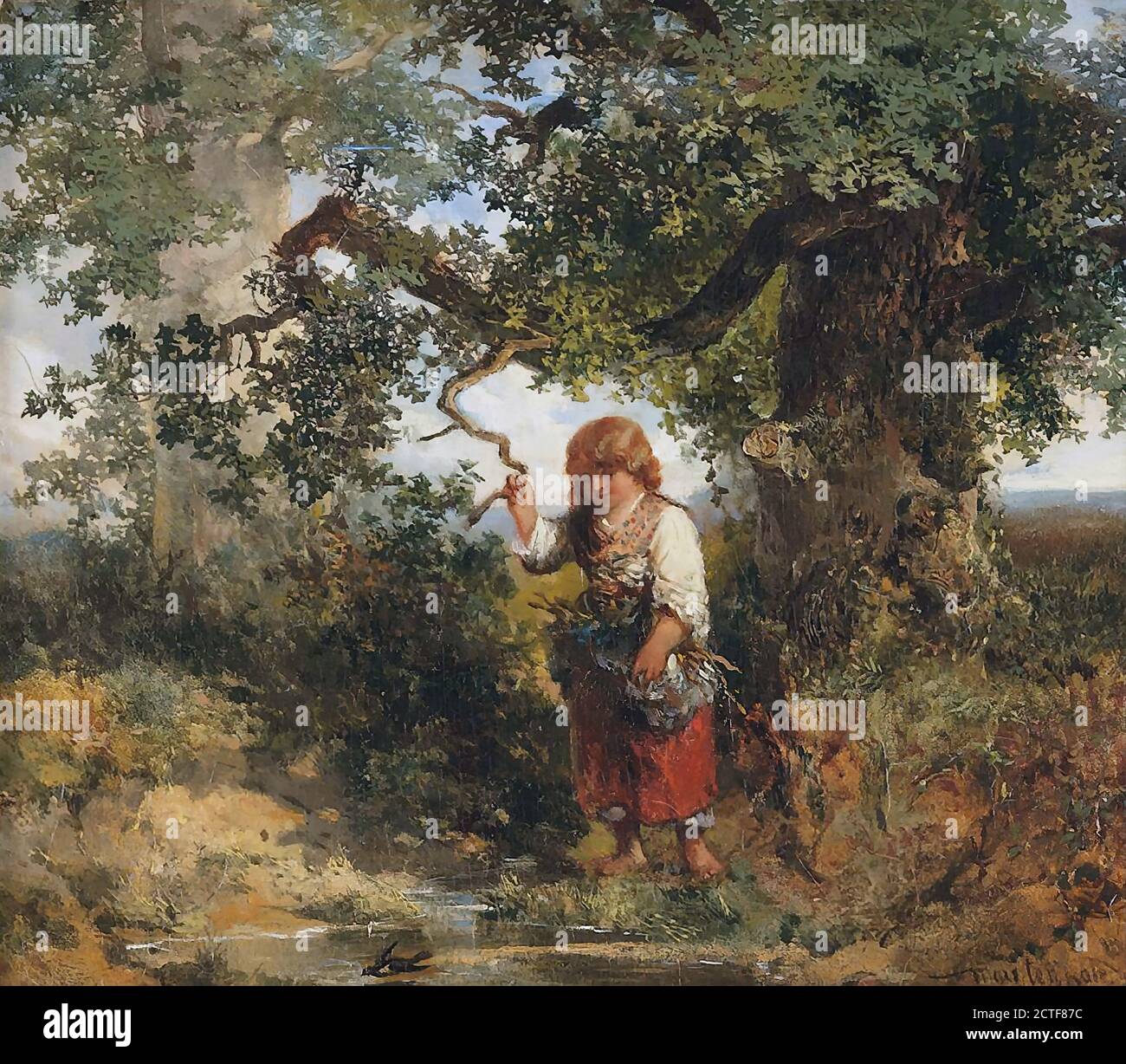 Kate Mari Ten - the Little Wood Gatherer - Dutch School - 19th Century ...
