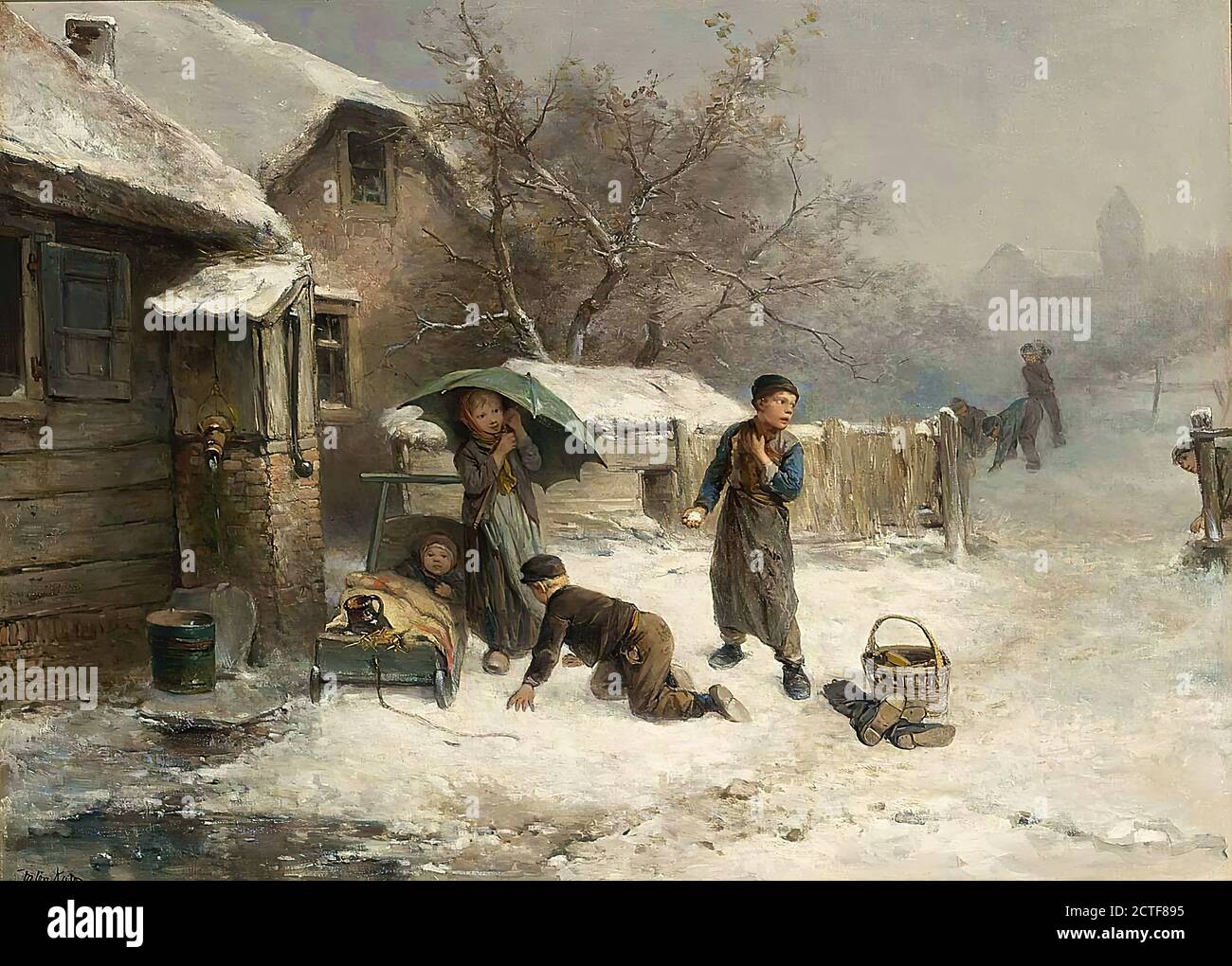 Kate Mari Ten - the Snowball Fight 1 - Dutch School - 19th Century ...