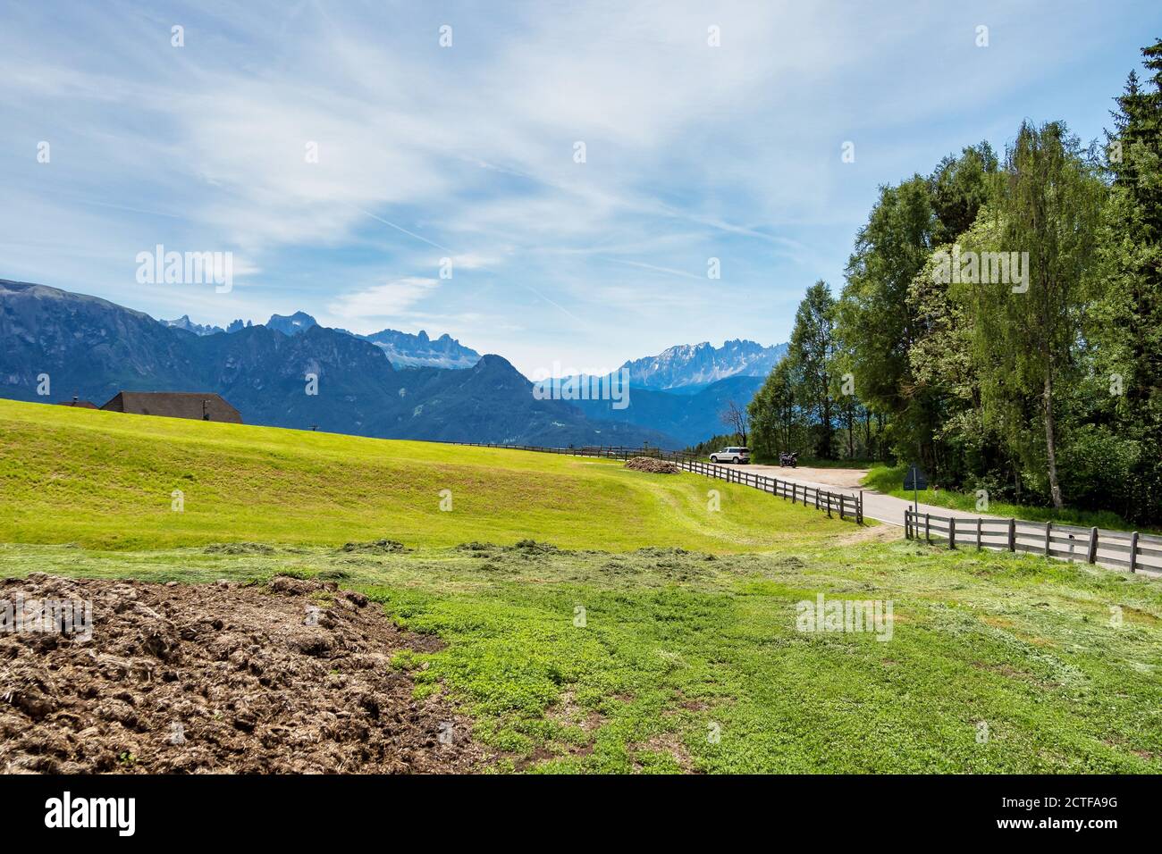 Beautiful landscape view of the mountains in South Tyrol with mixed ...