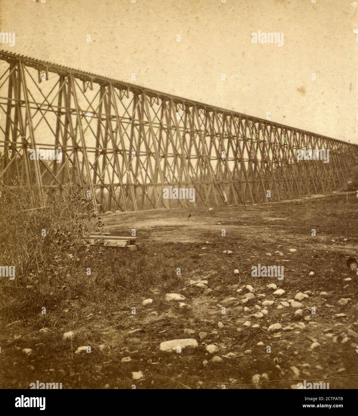 Section of Trestle Bridge on the New York, Boston & Montreal Railway ...