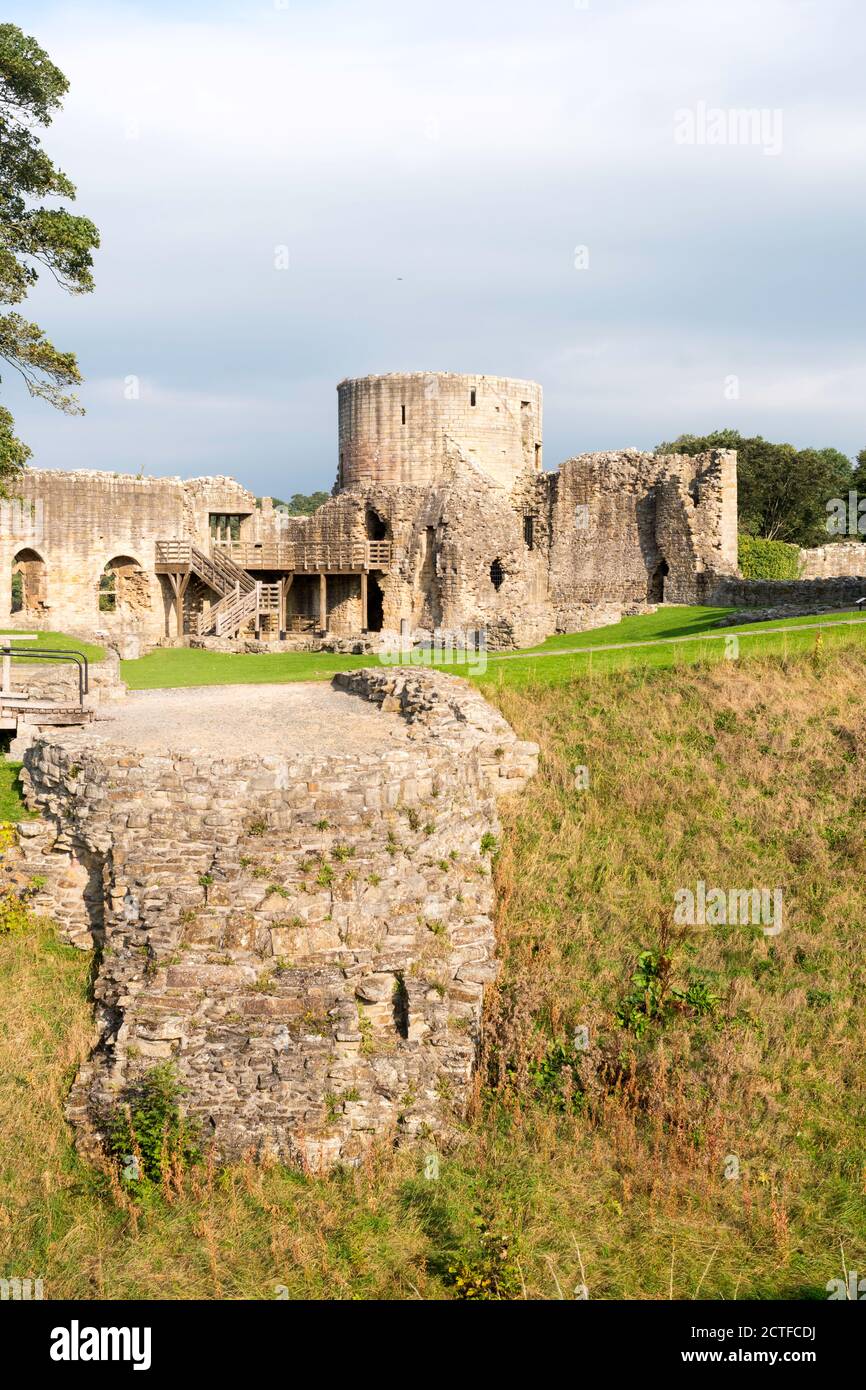 Interior view of the ruins of medieval Barnard Castle, in Co. Durham ...