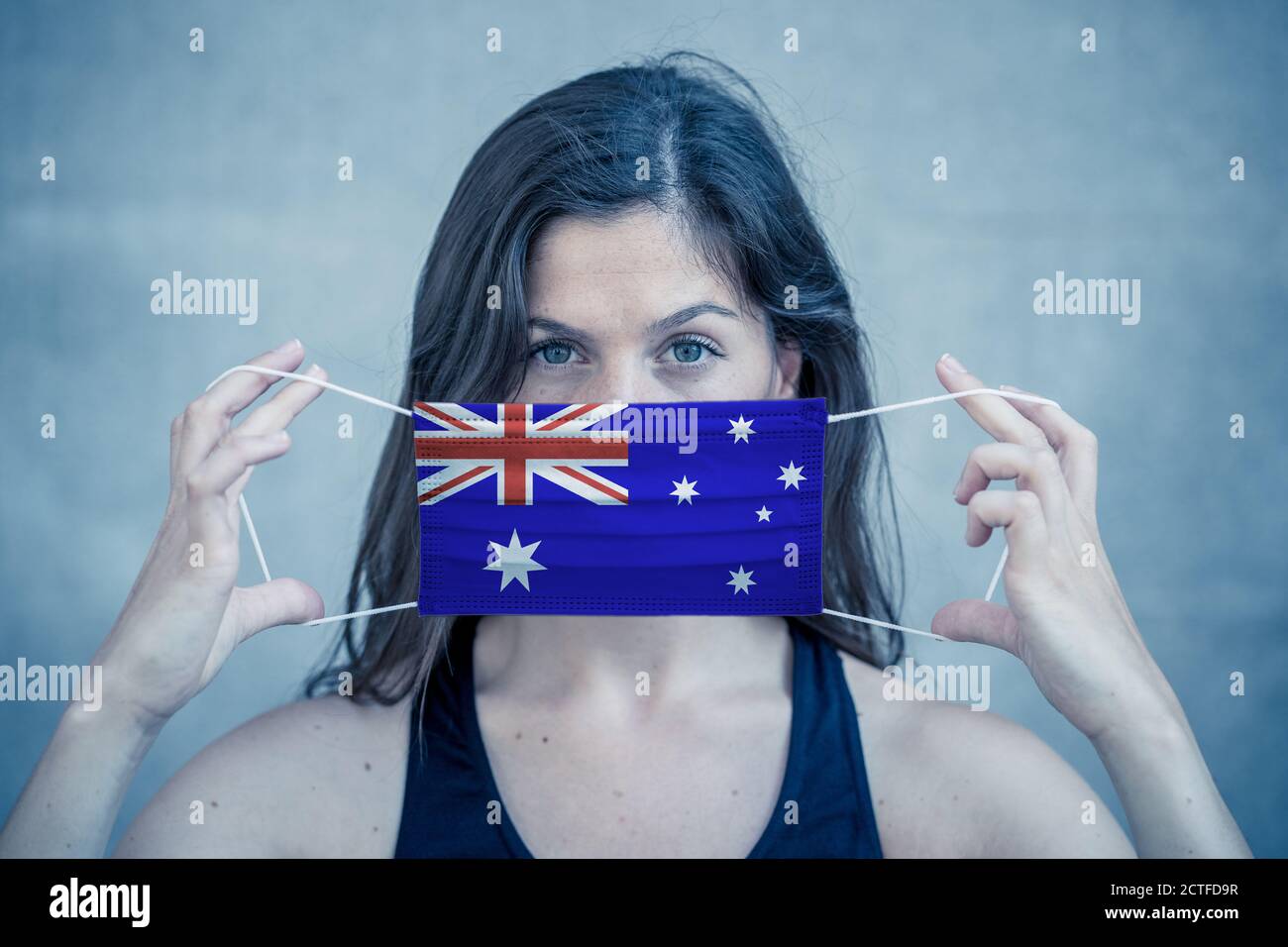 Coronavirus outbreak in Australia and worldwide health crisis. Woman ...