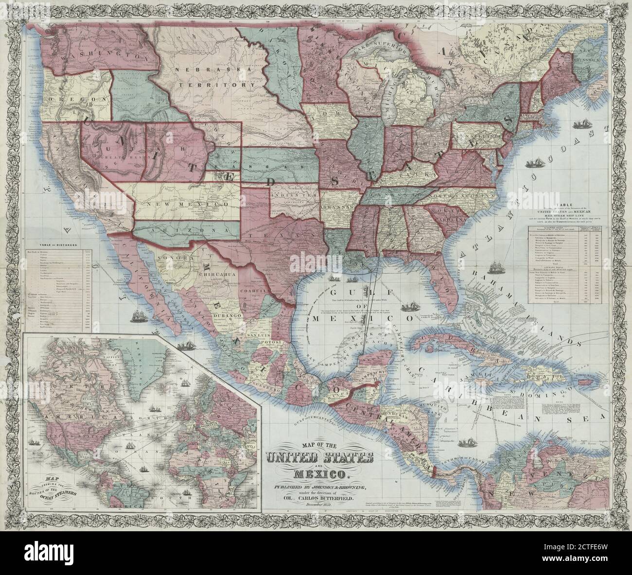 Johnson's new illustrated & embellished county map of the republics of ...