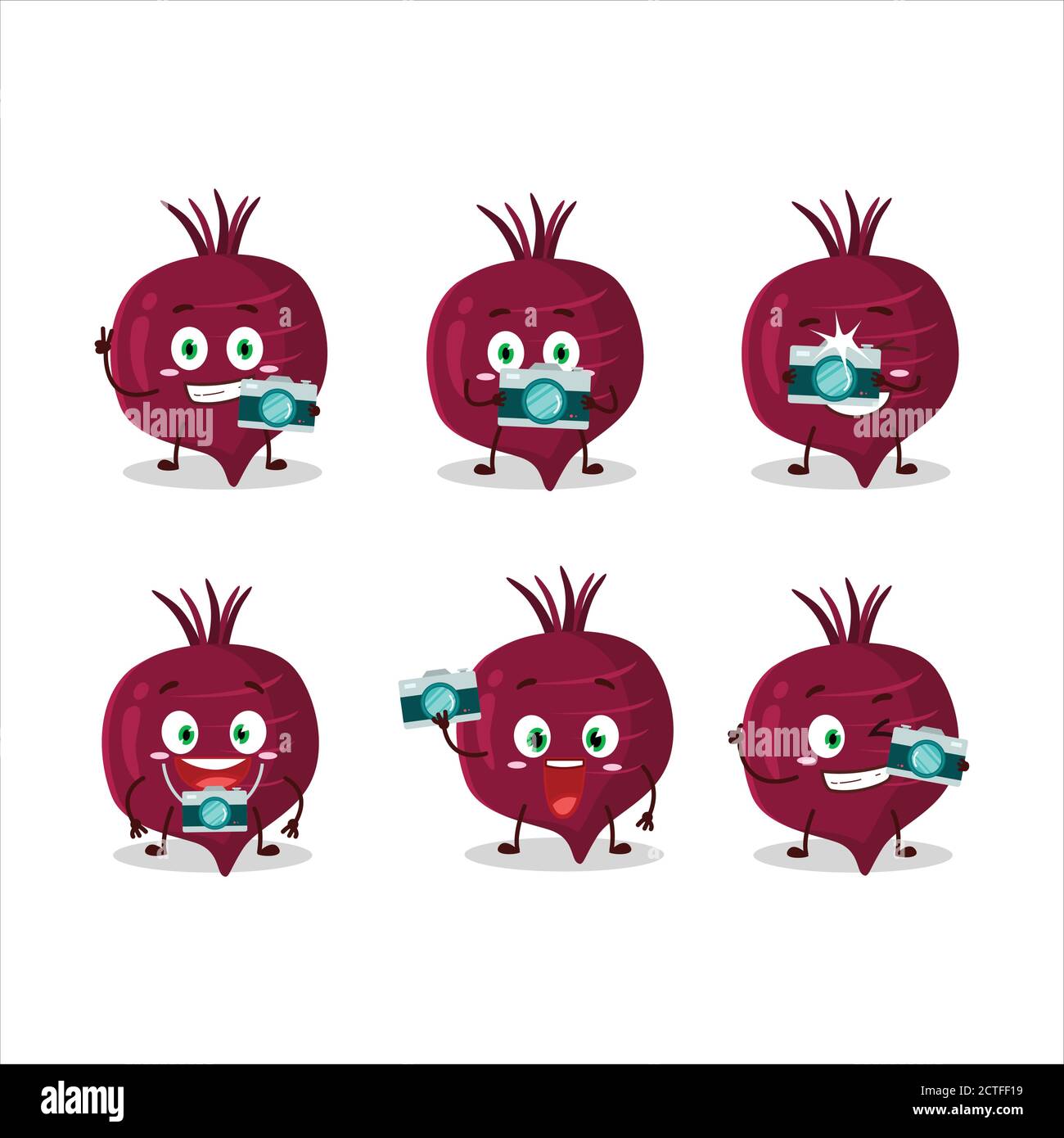 Photographer profession emoticon with beet root cartoon character Stock ...