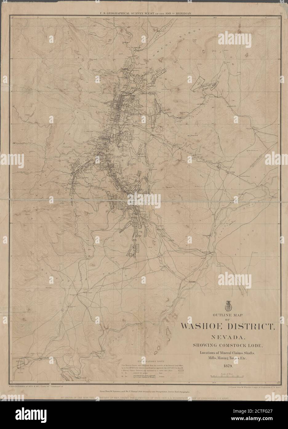Outline map of Washoe District, Nevada , cartographic, Maps, 1879 ...