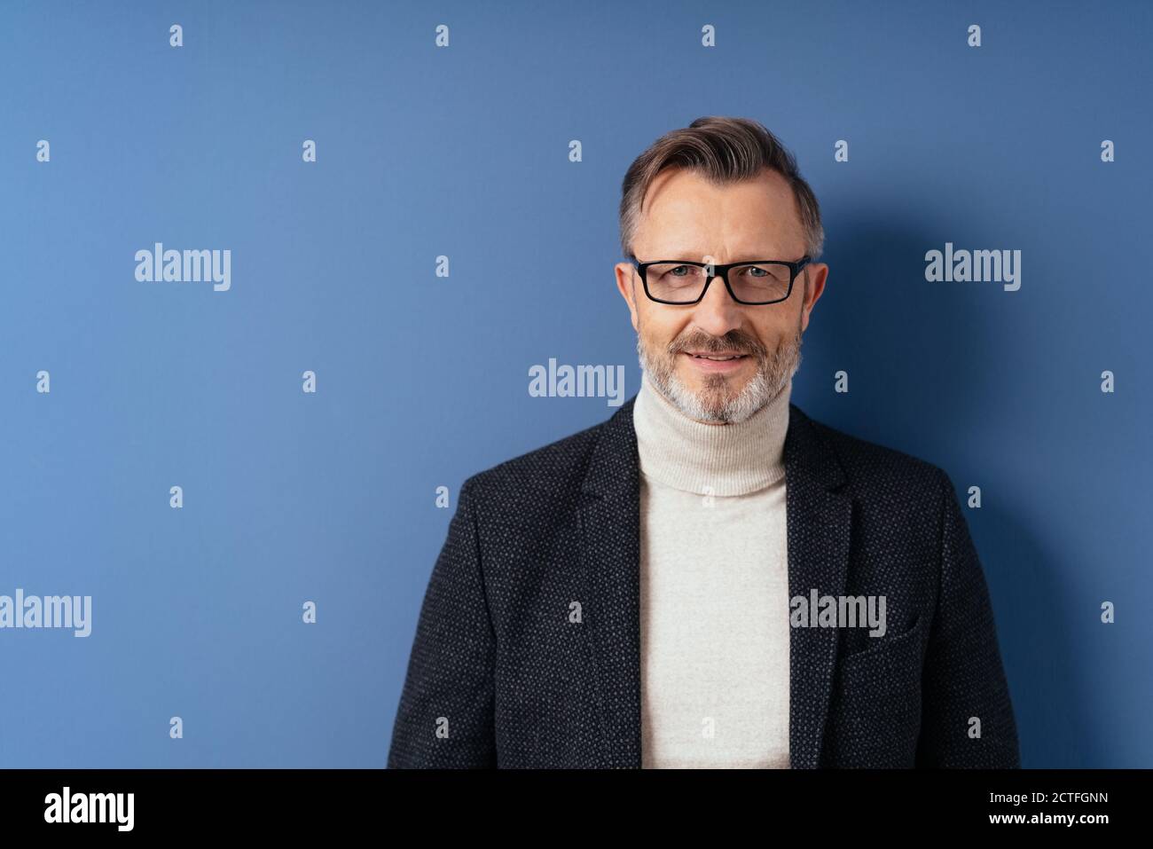 Portrait smiling businessman beard wearing glasses hi-res stock ...
