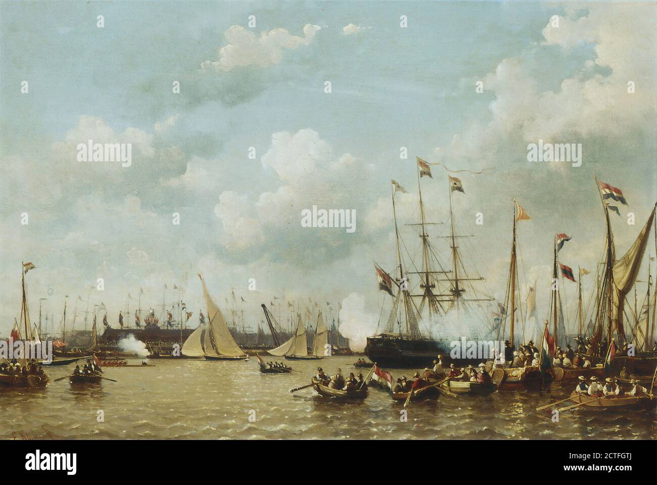 Koster Everhardus - a Regatta on the Ij - Dutch School - 19th Century ...