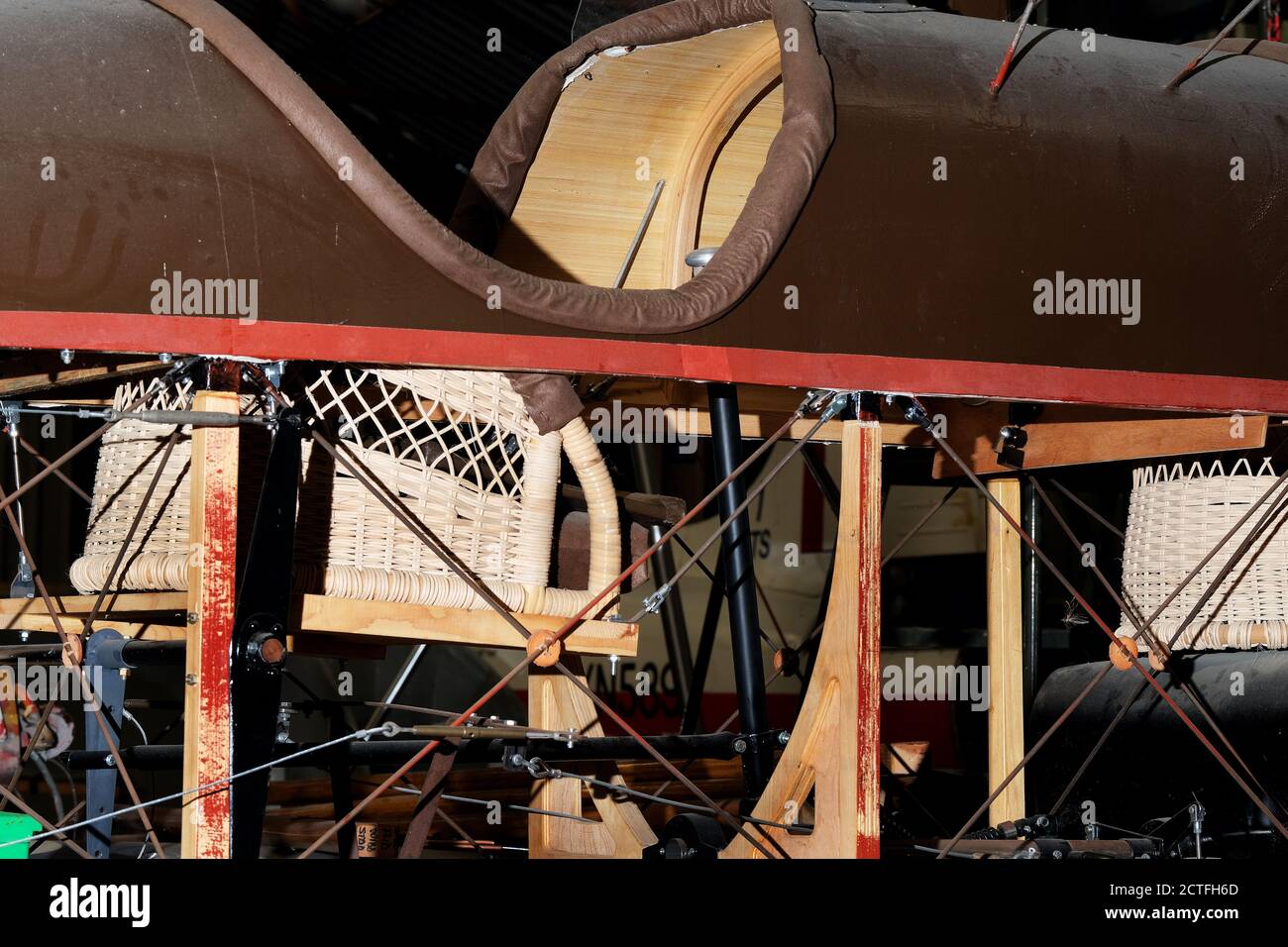 Wicker pilot and observer seats in rebuild of British first world war ...
