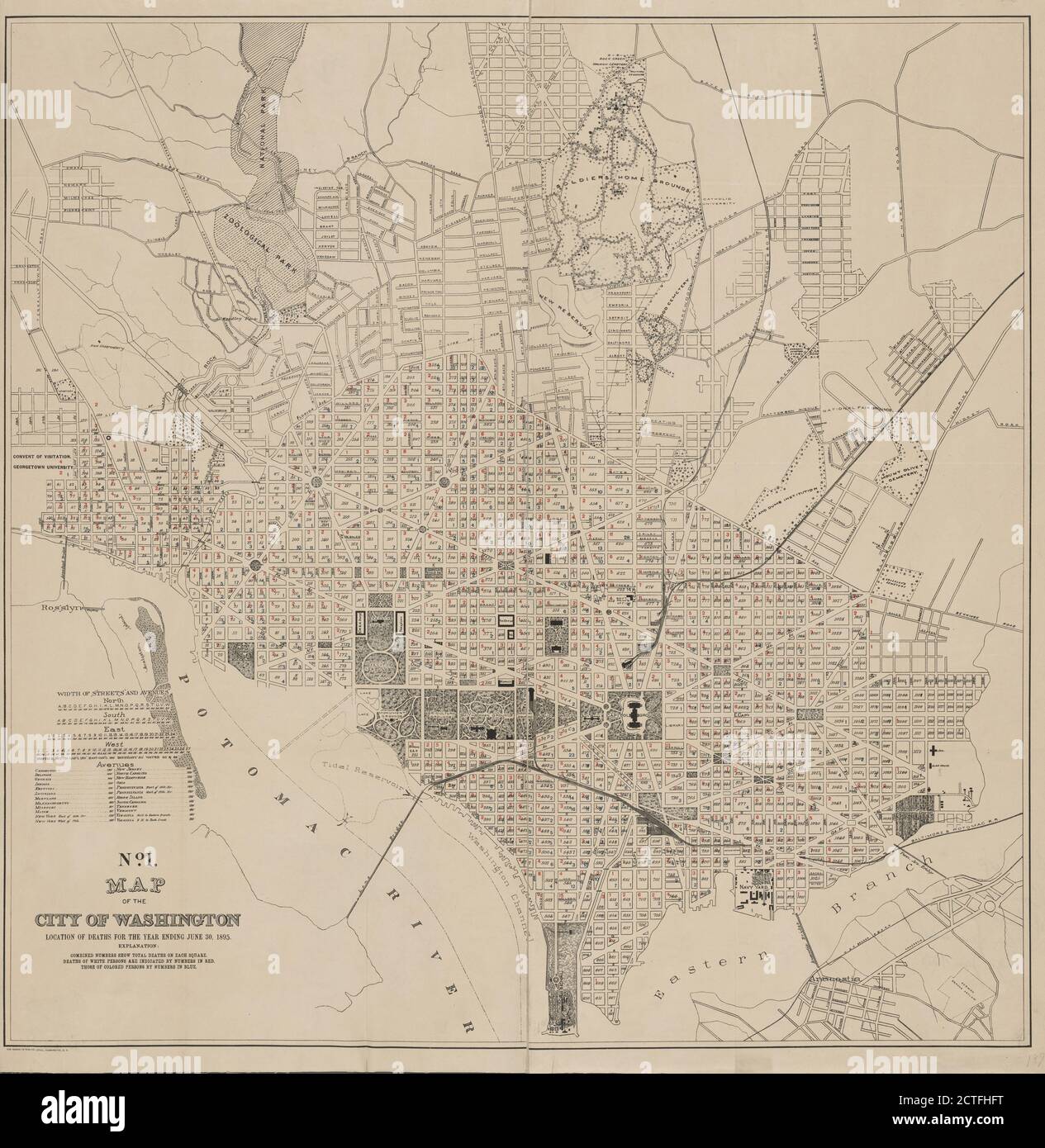 Map of the city of Washington , cartographic, Maps, 1895, Norris Peters ...