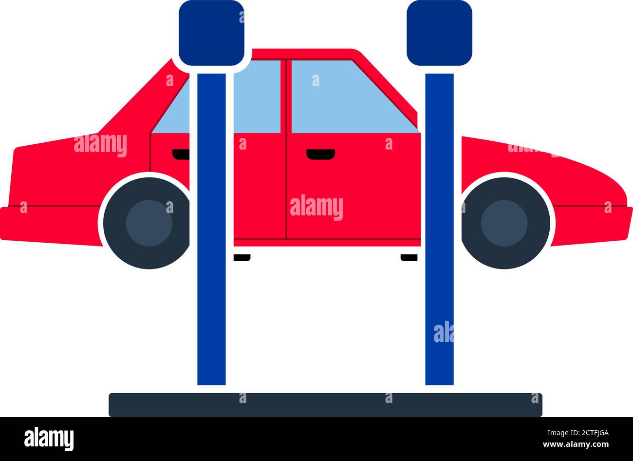 Car Lift Icon. Flat Color Design. Vector Illustration Stock Vector ...