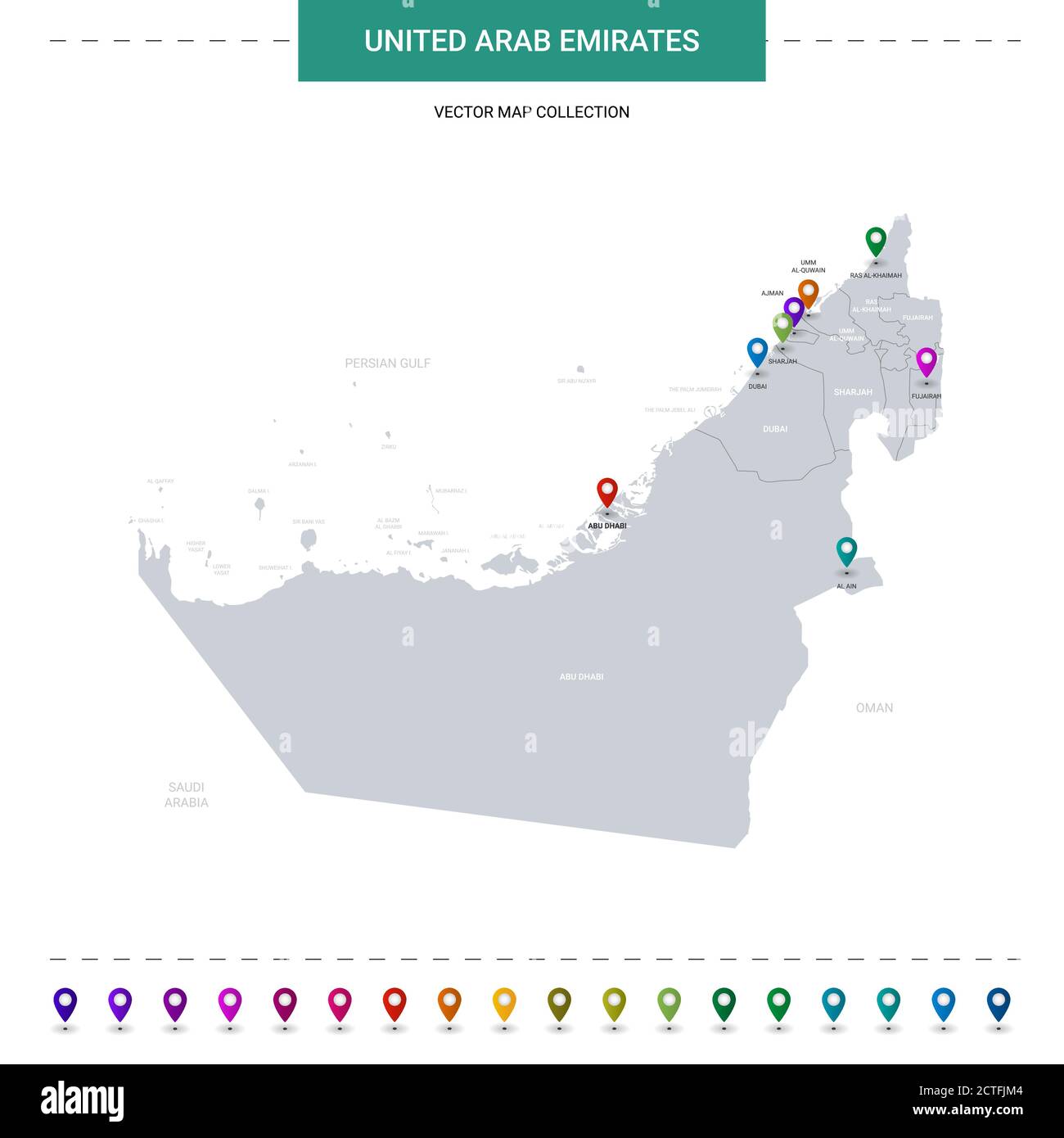 United Arab Emirates map with location pointer marks. Infographic ... United Arab Emirates map with location pointer marks. Infographic ...