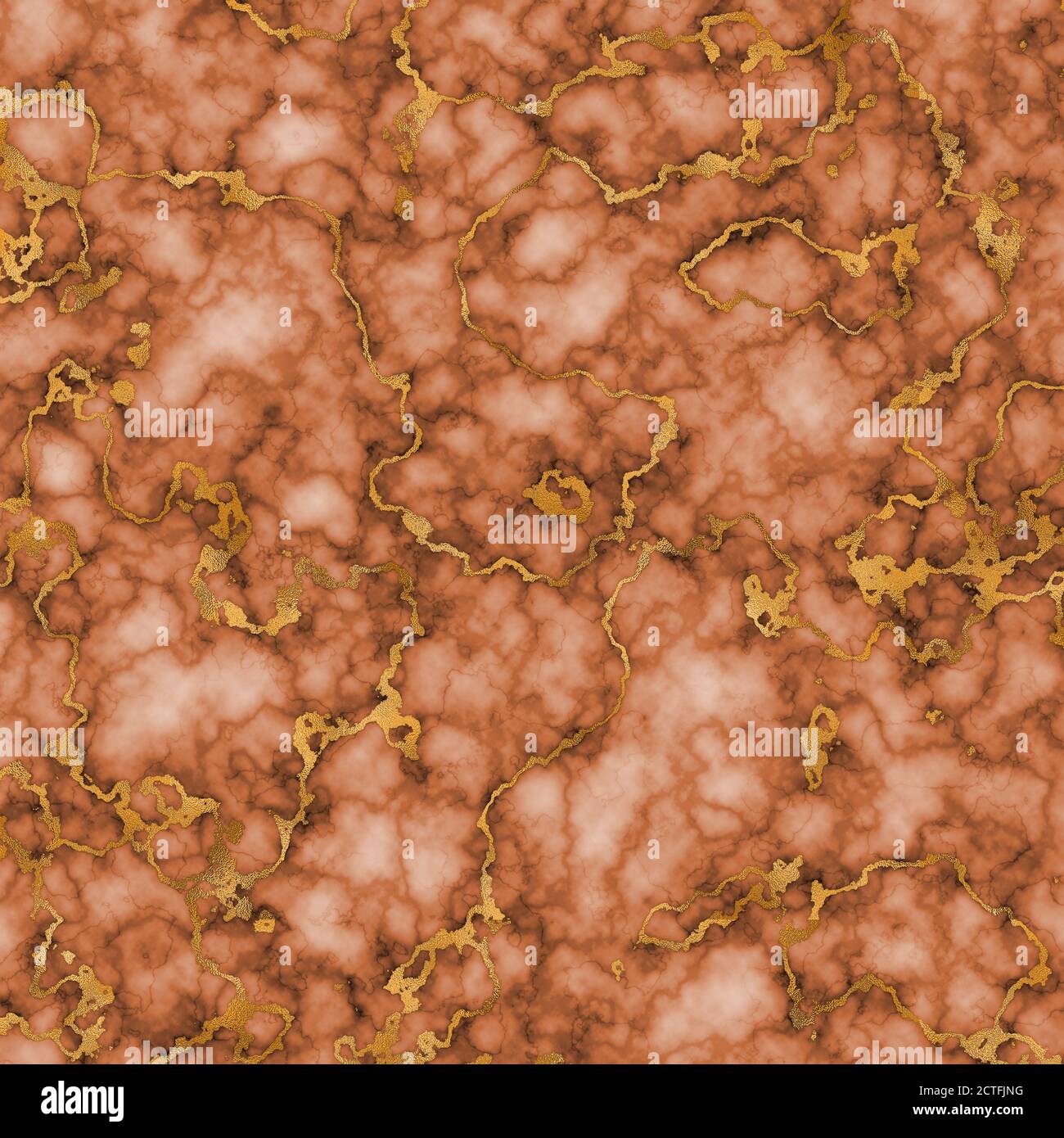 Brown stained marble with gold colored veins. background texture ...
