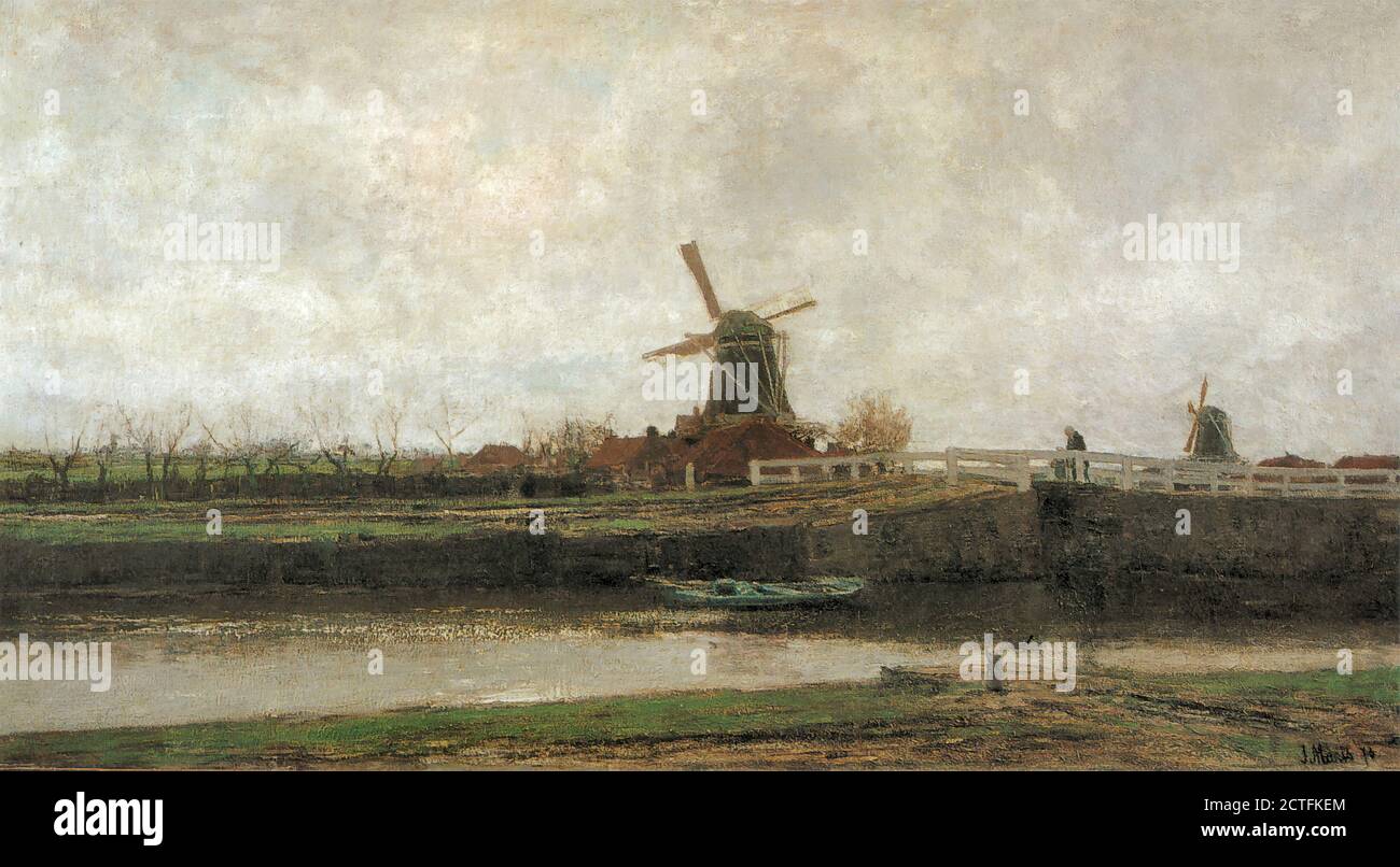 Maris Jacob - Gezicht Op De Molen En De Brug Aan De Noordwest ...