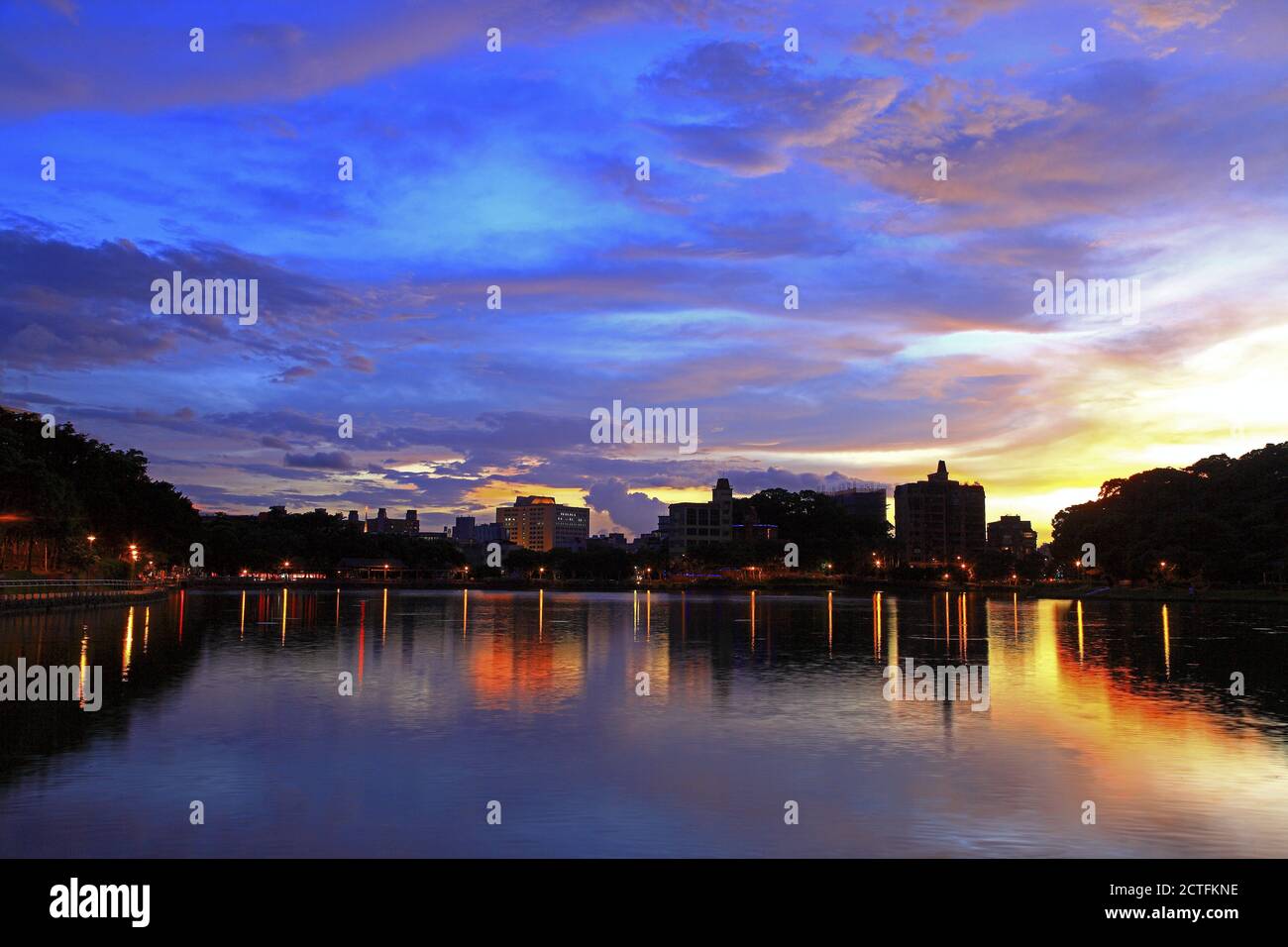 Taipei Neihu Bihu Park sunset Stock Photo - Alamy