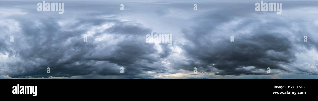 Seamless panorama with blue sky 360-degree view and beautiful clouds ...