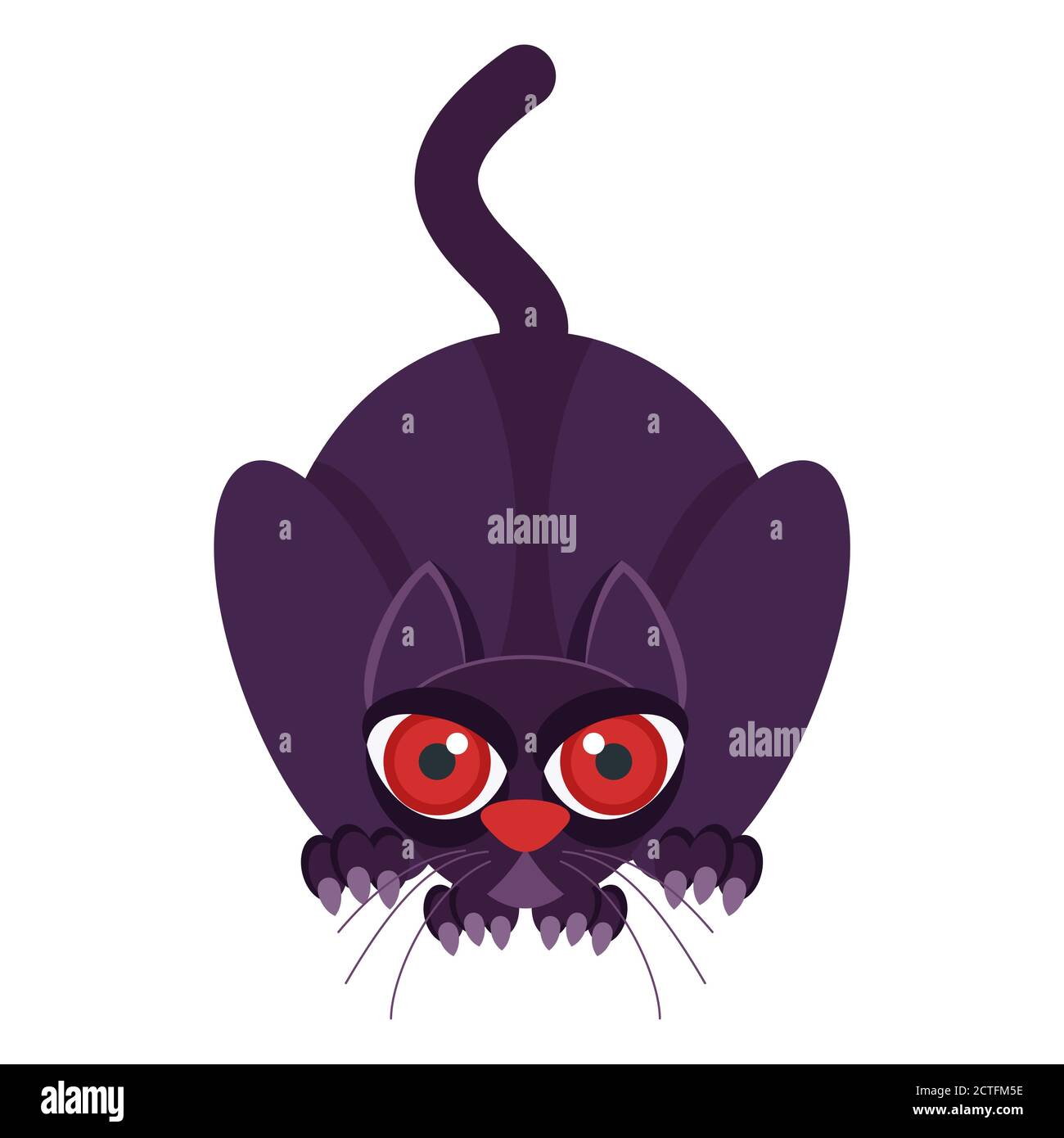 Angry cat is attacking, ready to jump. Flat vector illustration Stock ...