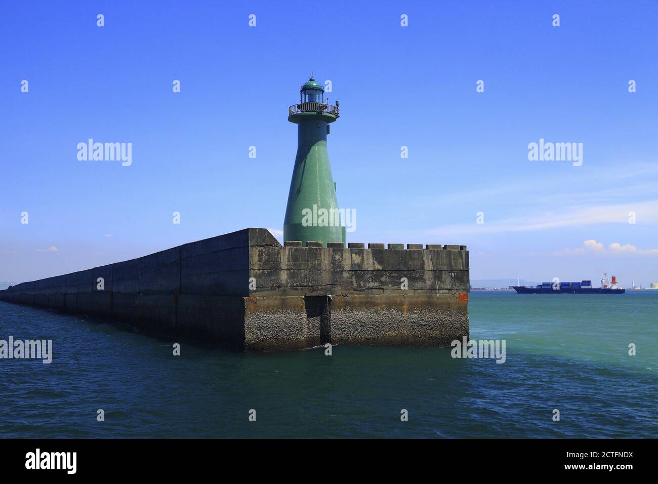 Taichung Harbor Red Lighthouse Taiwan Stock Photo - Alamy