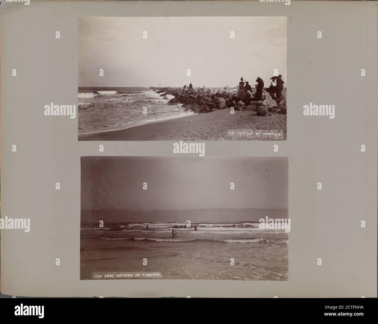 Surf bathing at Tampico, still image, Photographs, 1898, Mayo & Weed ...