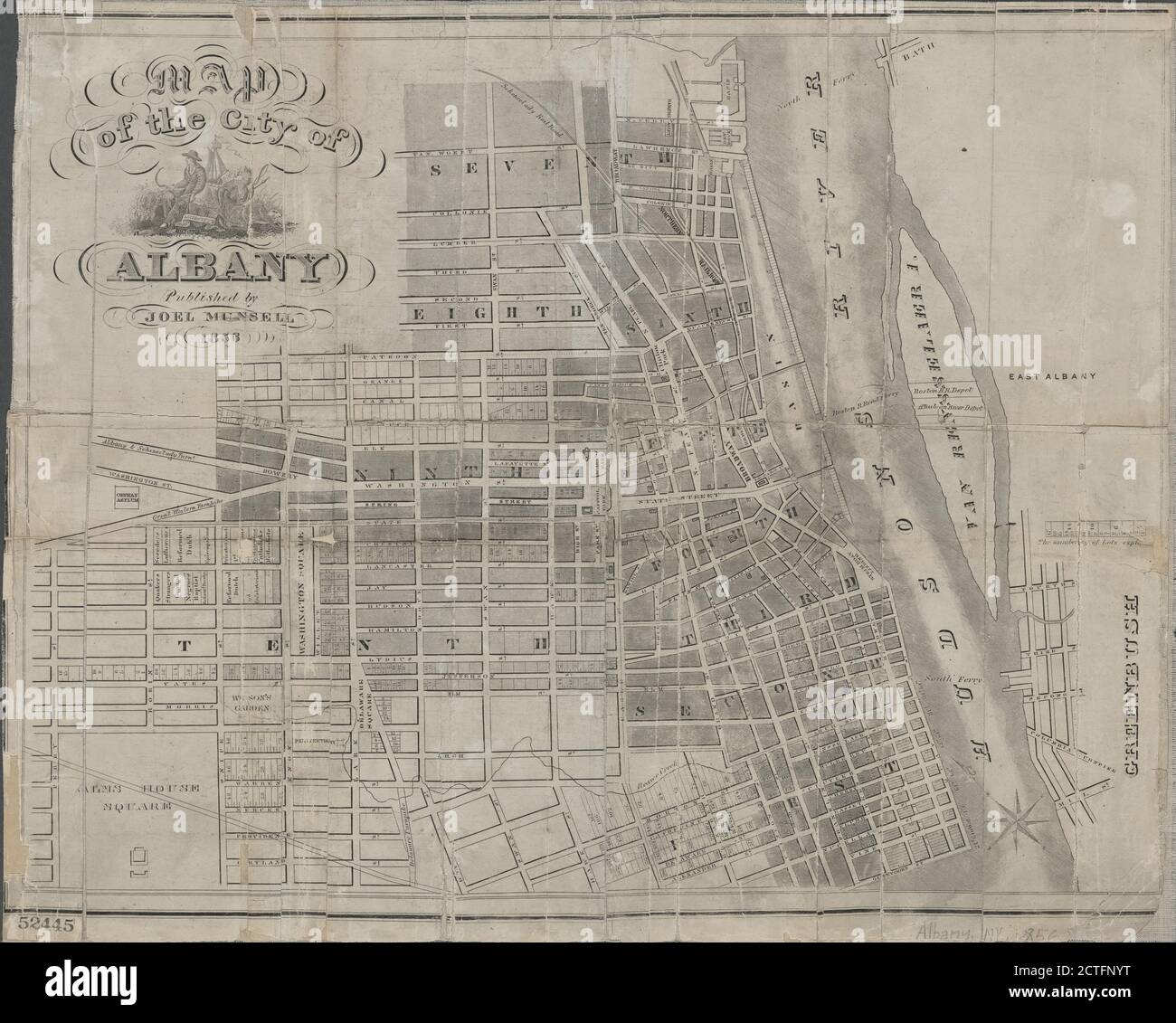 Map of the city of Albany, cartographic, Maps, 1871 Stock Photo - Alamy