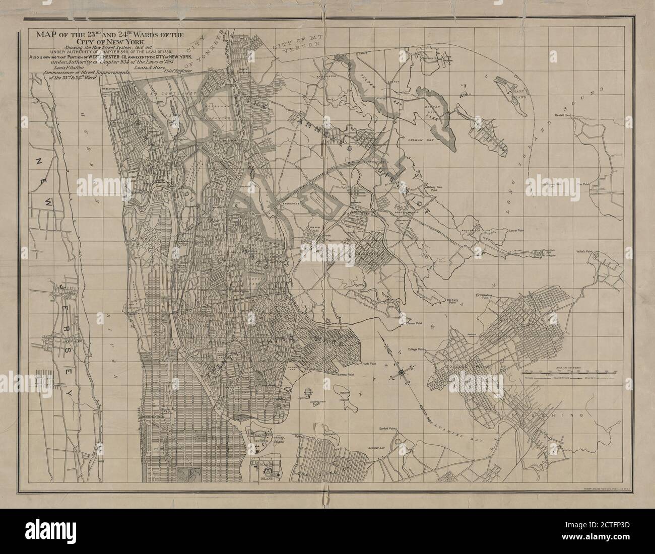Map of the 23rd & 24th wards of the City of New York, showing the new ...
