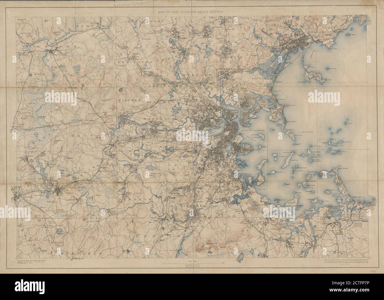 Map of the country about Boston, cartographic, Maps, 1890, Geo. S ...