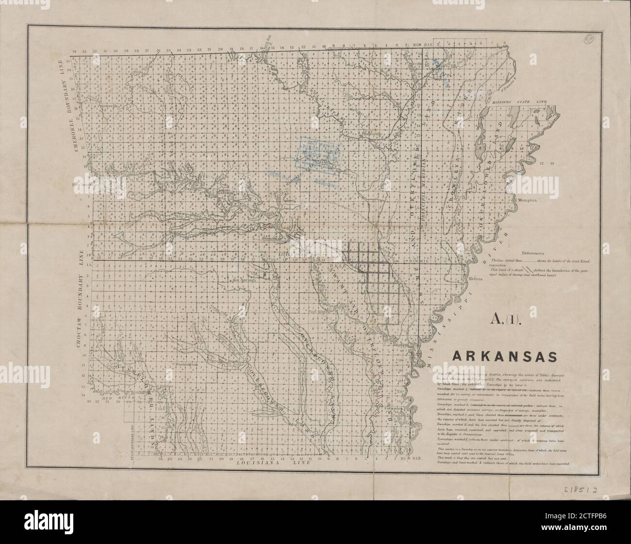 Arkansas , cartographic, Maps, 1851 Stock Photo - Alamy
