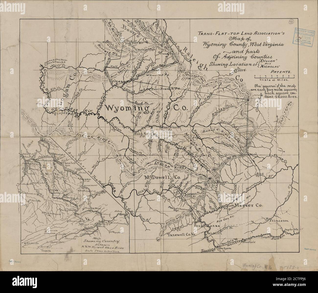 Trans flat top land associations map hi-res stock photography and ...