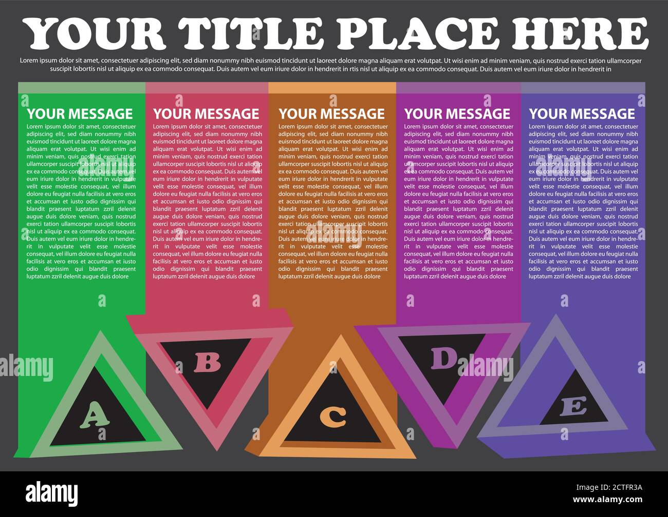 Colorful triangles layout with area for own copy. Vector illustration ...