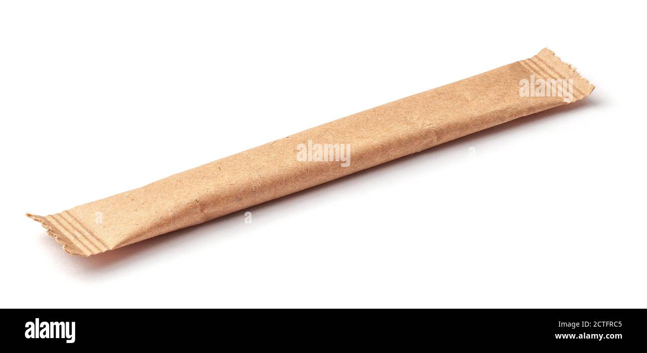 Sugar stick. Sugar in paper kraft packaging. Mock up for design ...