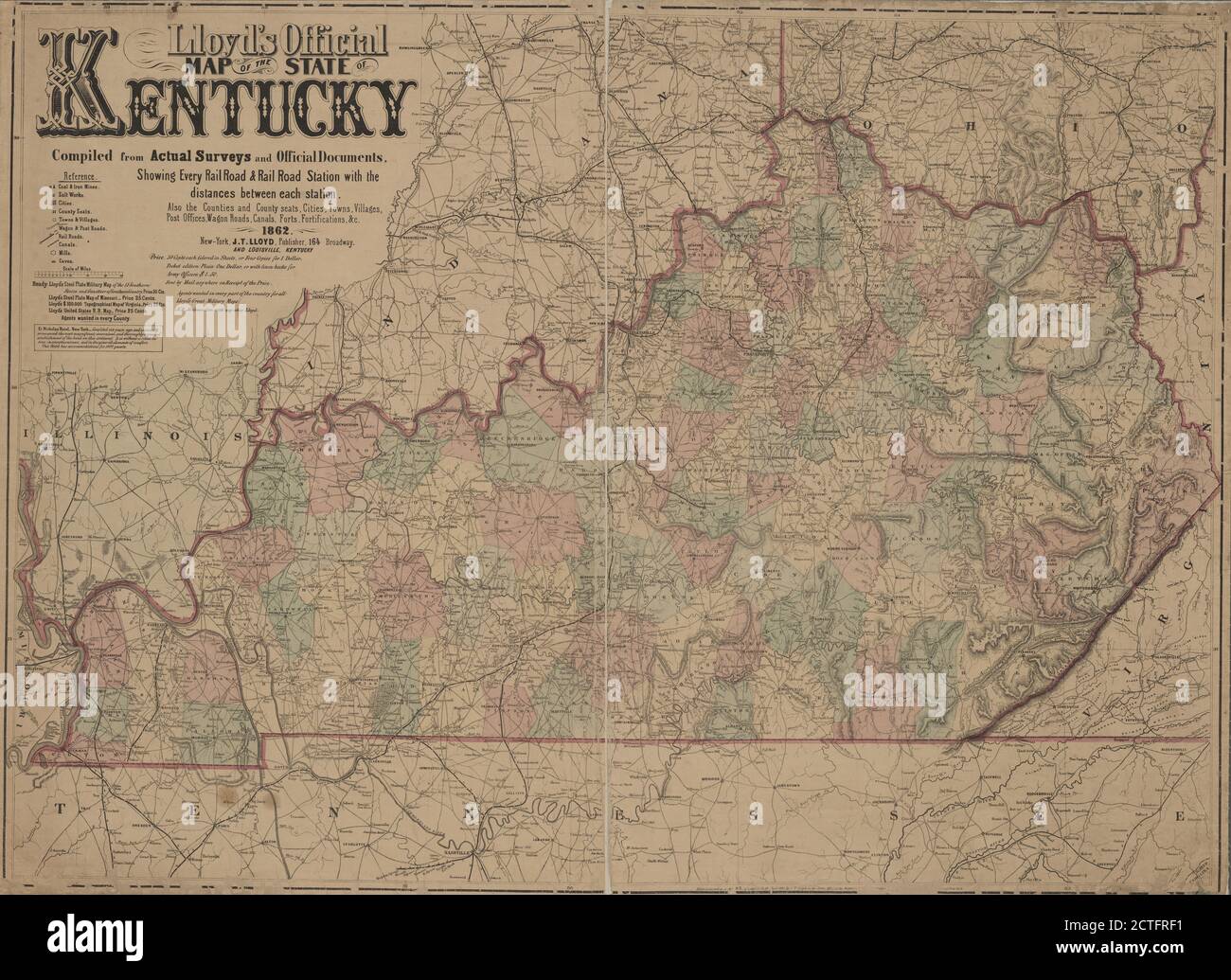 1862 map kentucky hi-res stock photography and images - Alamy