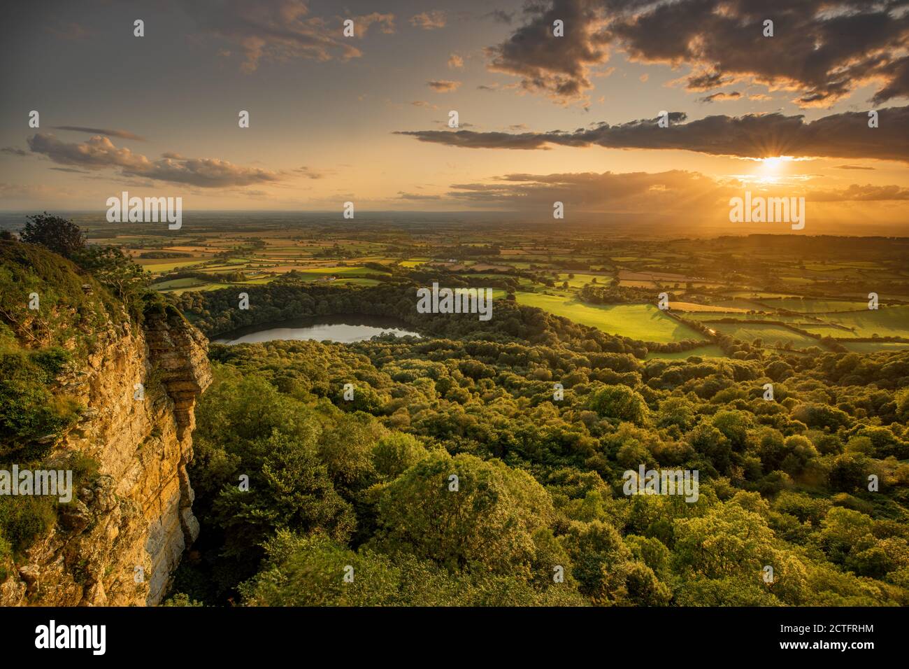 Sunset from the top of Sutton Bank Stock Photo - Alamy