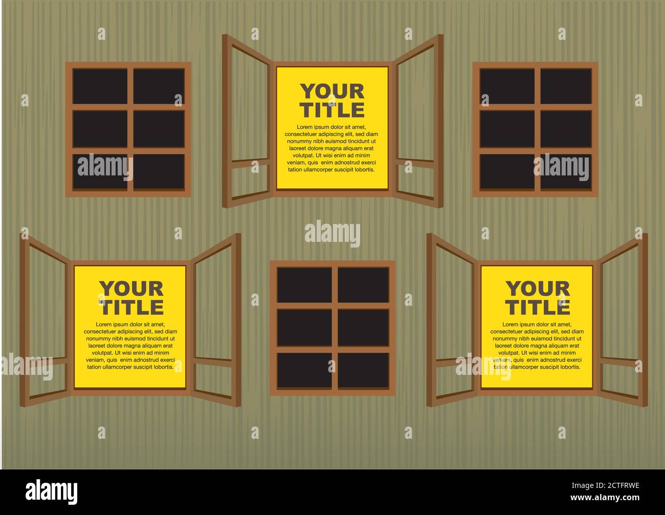 Vector illustration of wooden window layout designs Stock Vector Image ...