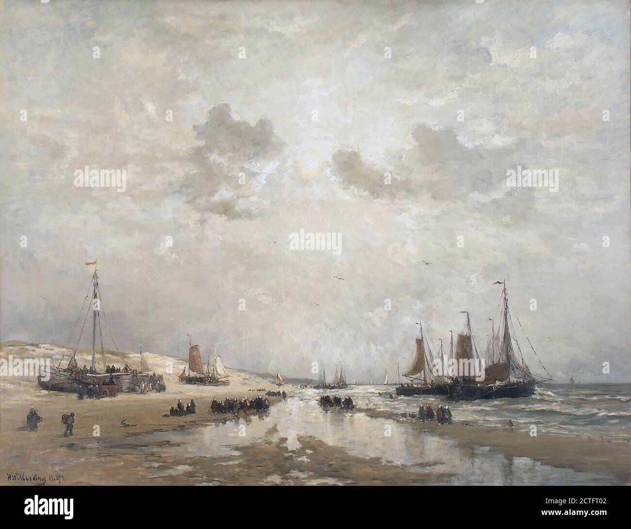 Mesdag Hendrik Willem - Ochtend Op Het Scheveningse Strand - Dutch School - 19th Century Stock ...