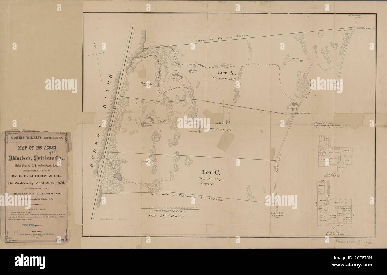 The Meadows, cartographic, Maps, 1870 Stock Photo - Alamy