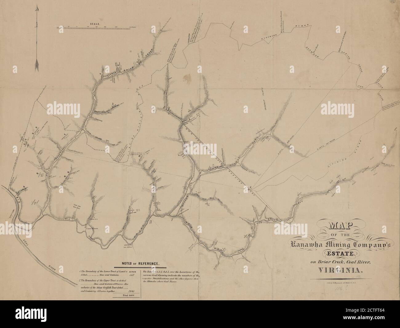 Map of the Kanawha Mining Company's estate on Briar Creek, Coal River ...