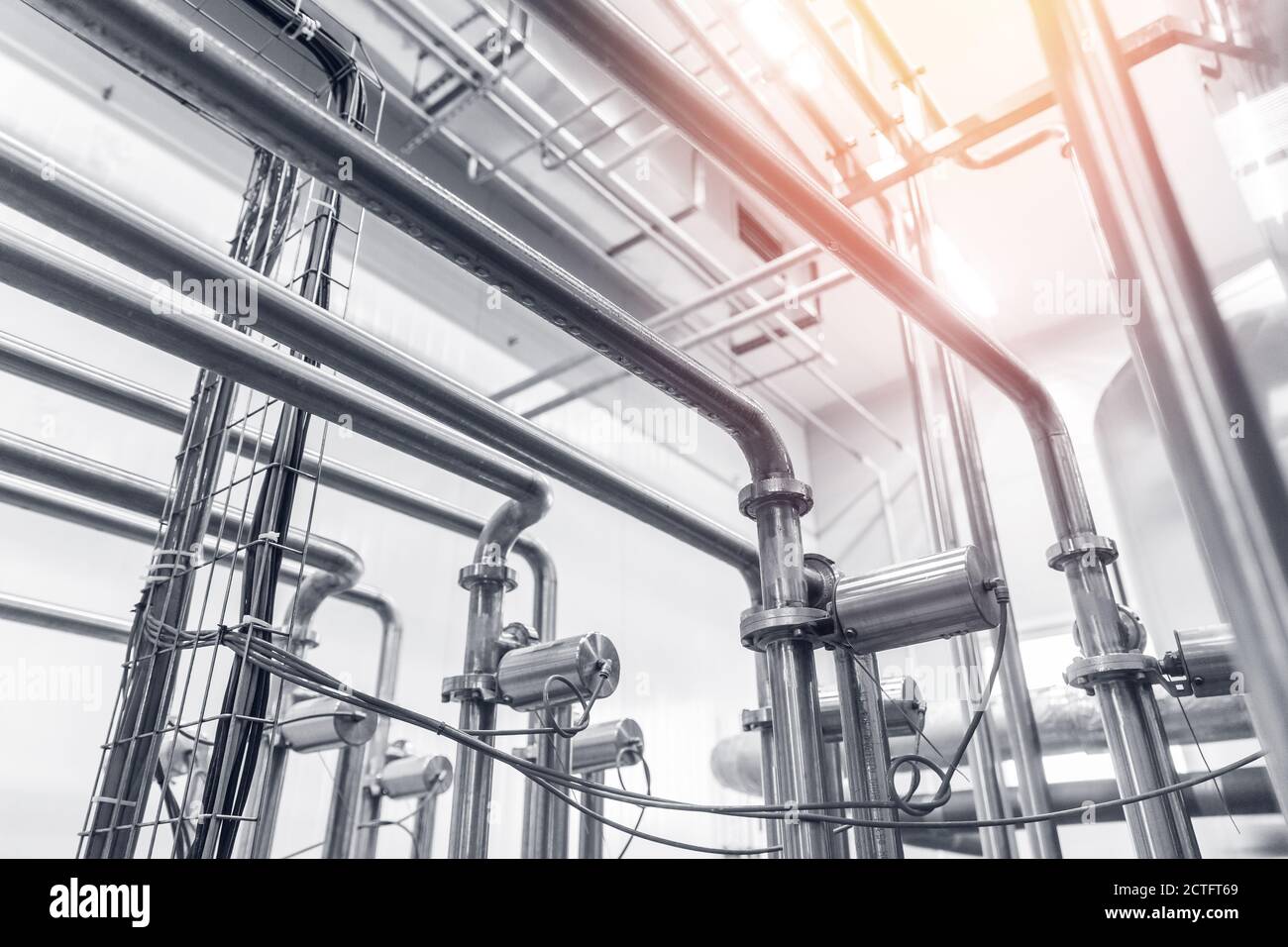 Industrial stainless steel pipework hi-res stock photography and images ...