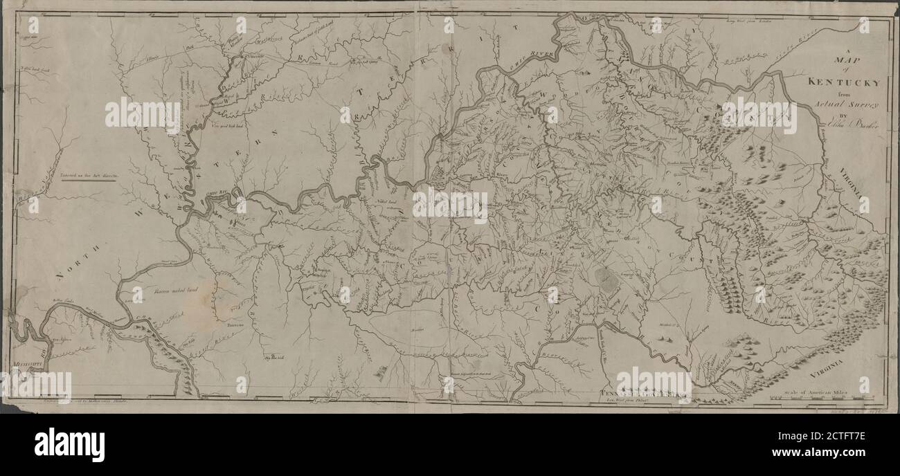 A map of Kentucky from actual survey , cartographic, Maps, 1793, Barker ...
