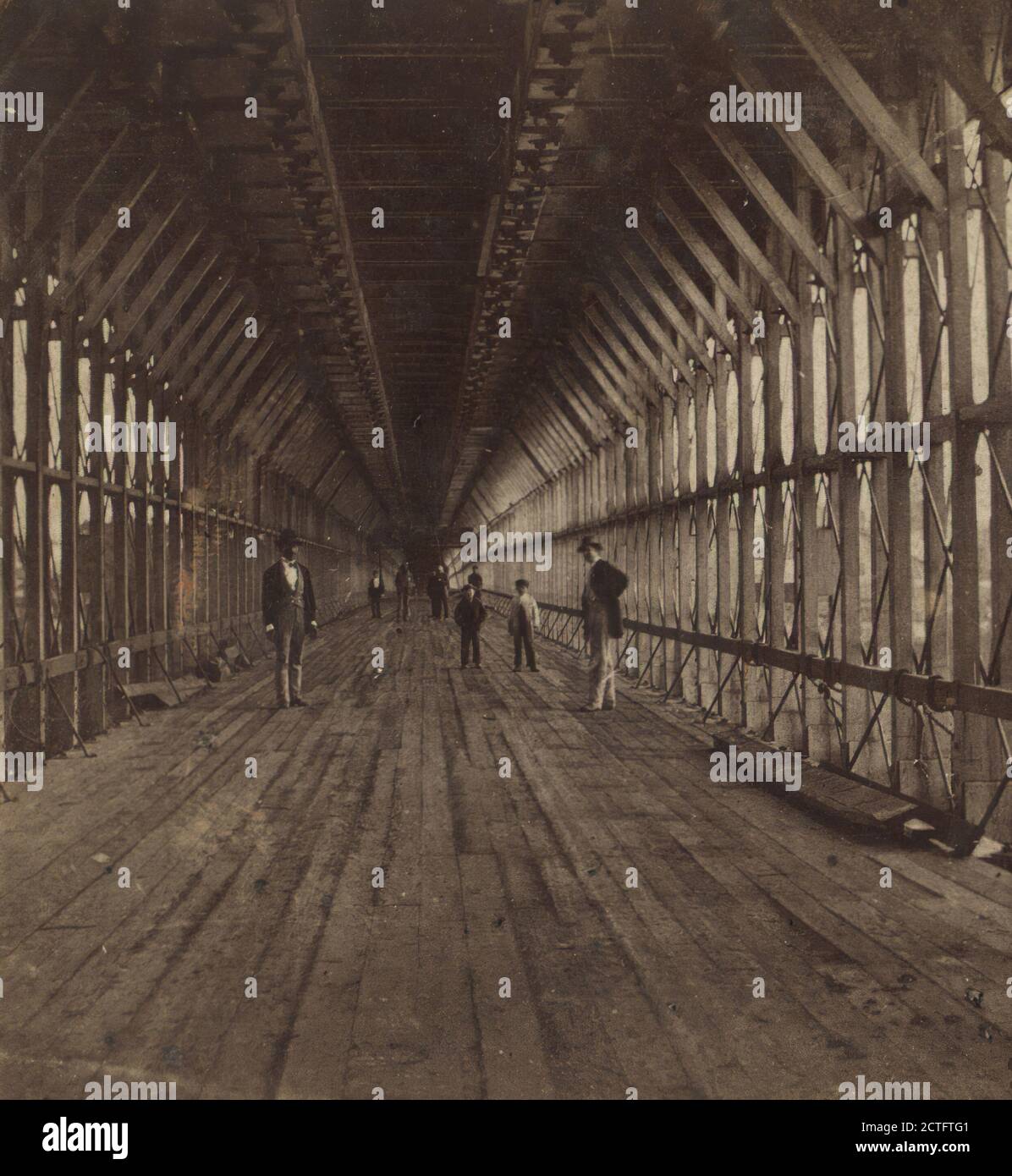 Suspension Bridge, interior view, Niagara., Union View Co., New York ...