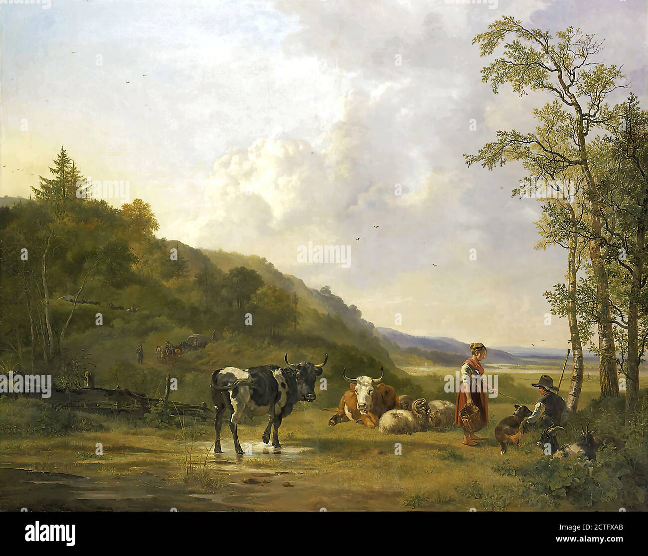 Os Pieter Gerardus Van - Landschap Met Herders En Vee - Dutch School ...