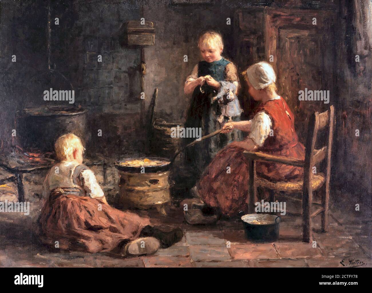 Pieters Evert - Waiting for Supper - Dutch School - 19th Century Stock ...