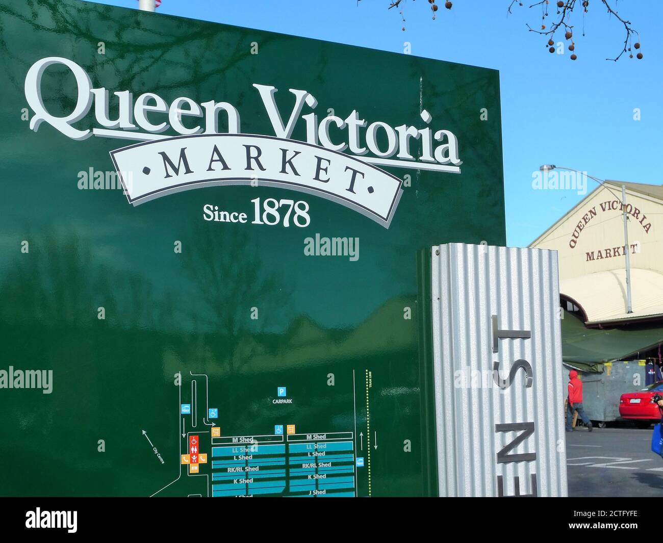 THE SIGN OF THE QUEEN VICTORIA MARKET Stock Photo - Alamy