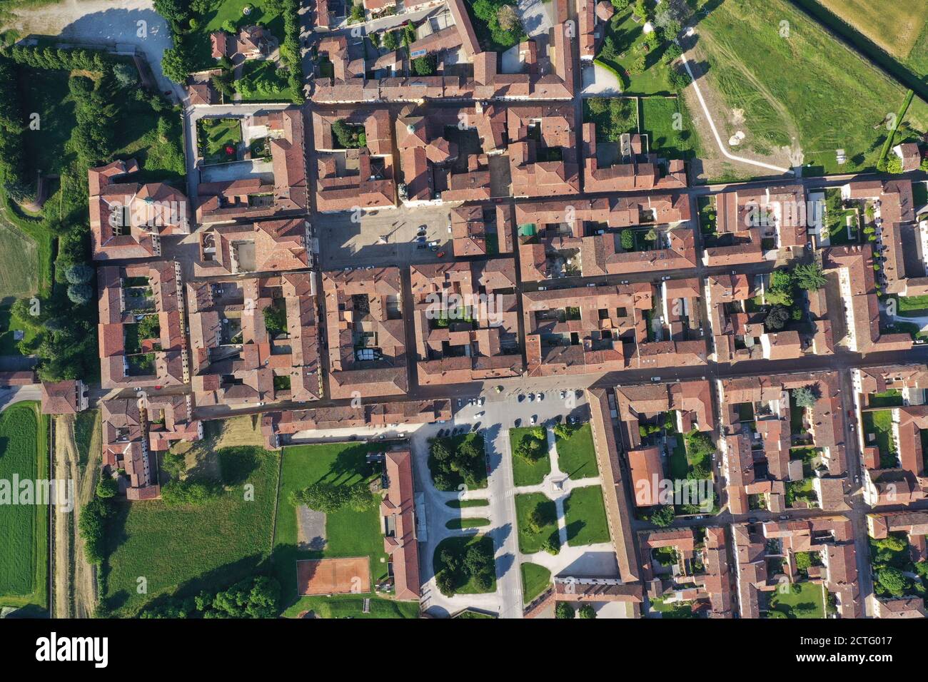Aerial view of Sabbioneta World Heritage Site by UNESCO Stock Photo - Alamy