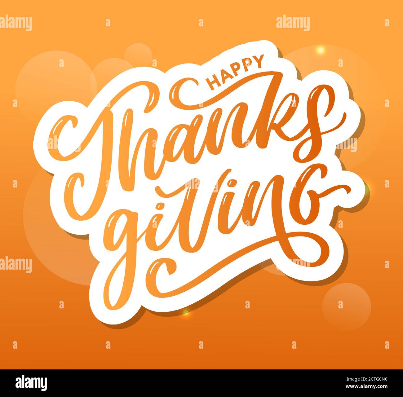 happy thanksgiving lettering calligraphy text brush vector Stock Vector Image & Art - Alamy