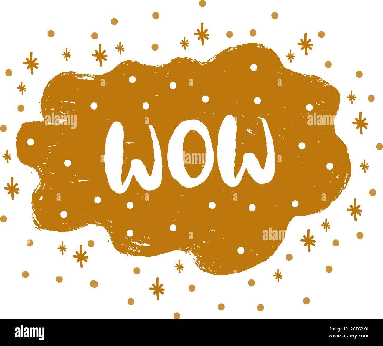 Bubble speech exclamation WOW communicate. Hand drawn doodle Stock ...